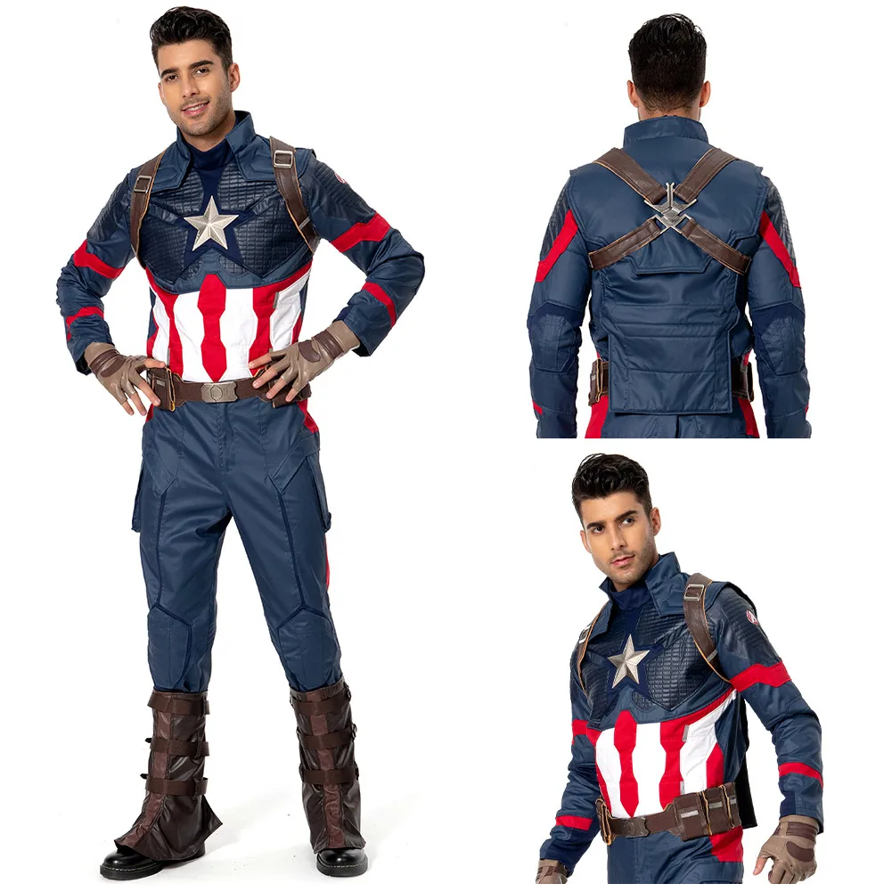 Steve-Cosplay-Costume-Steven-Rogers-Uniform-Halloween-adult-man-Custom ...