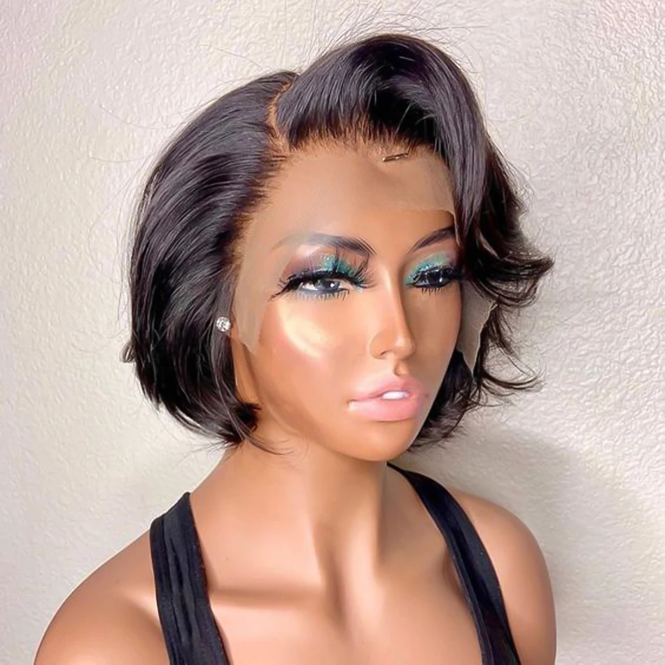 Bon Prix Perruque Naturelle Perruque Courte Perruque Lace Frontal ...