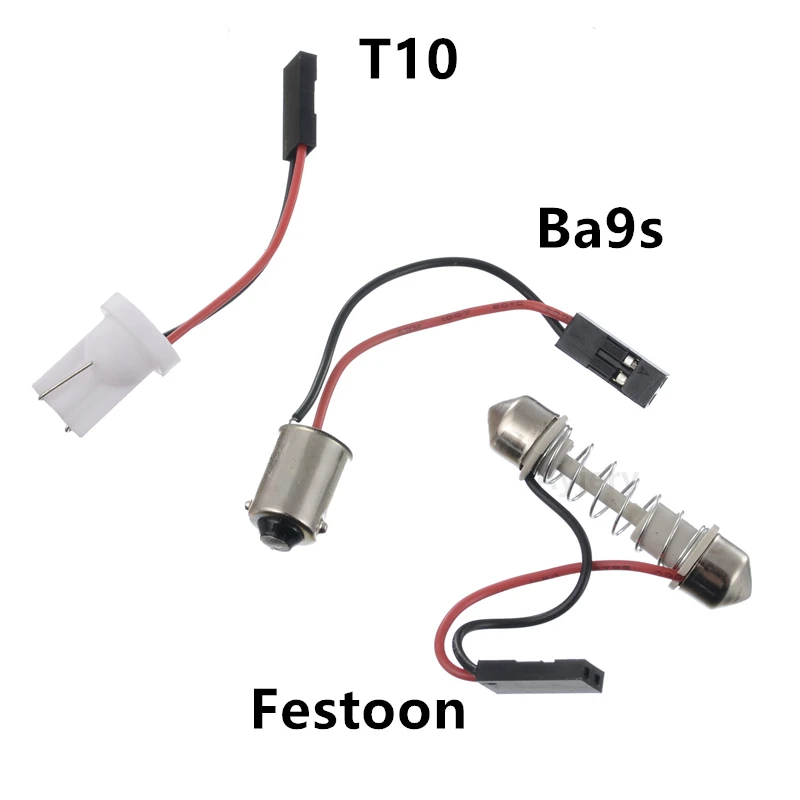 2PCS-Car-Auto-BA9S-Festoon-T10-W5w-Led-Bulb-Light-Wire-Harness-Adapter ...