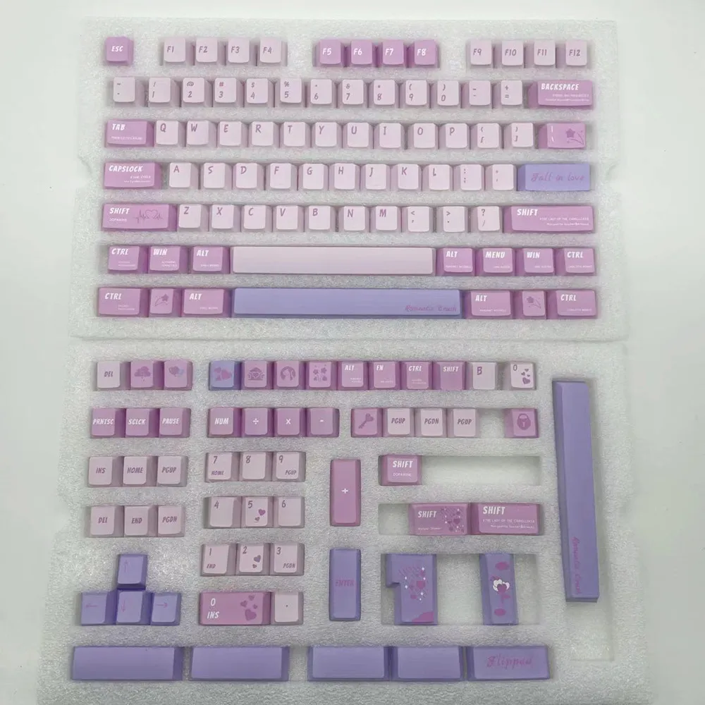 Cereja perfil keycap romântico esmagamento tintura sublimação inglês ...