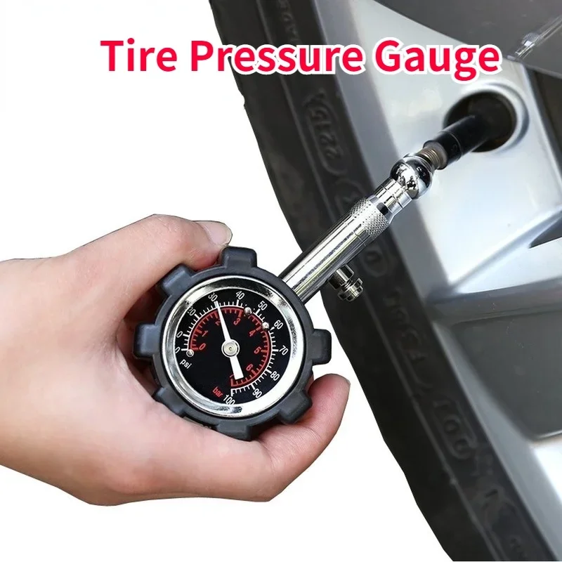 Stainless-Steel-Tire-Pressure-Gauge-Meter-0-100Psi-High-precision-Tyre ...
