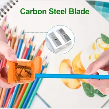 A color random student two-hole pencil sharpener for children's school ...