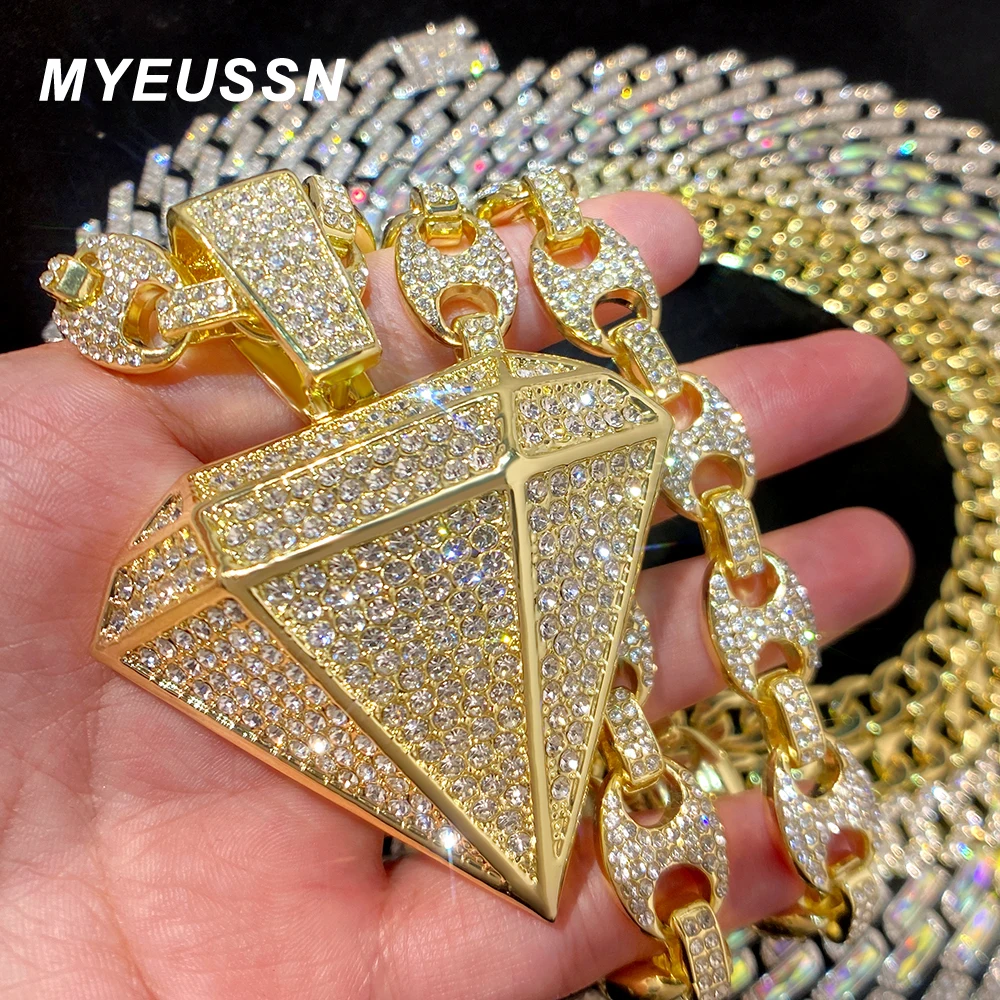 Collar-de-cadena-cubana-con-diamantes-de-imitaci-n-para-hombre-colgante ...