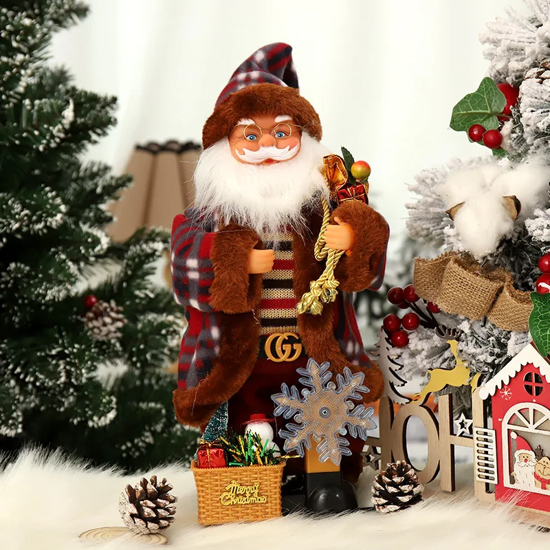 Christmas-Decorations-Electric-Santa-Claus-Doll-Glowing-Rotating-Snow ...