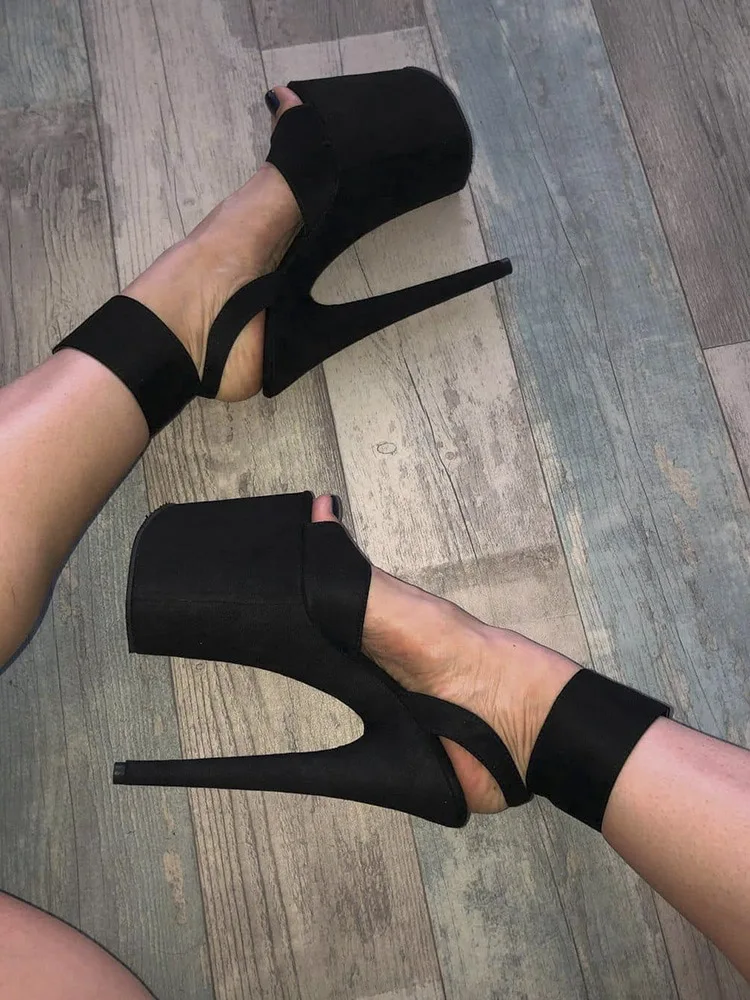 Crossdressing-Shoes-20cm-Gothic-Peep-Toe-Strip-Pole-Dance-Heels-Exotic ...