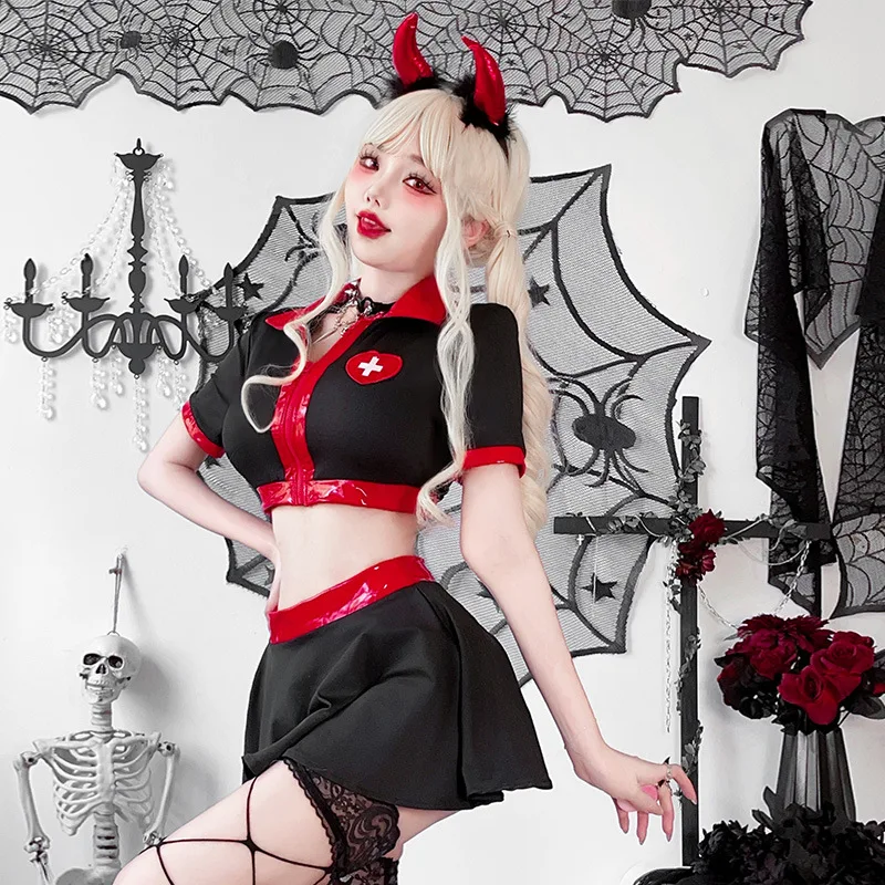 2025 Halloween Costume Dark Gothic Sexy Nurse Outfit Doctor Nurse Dress ...