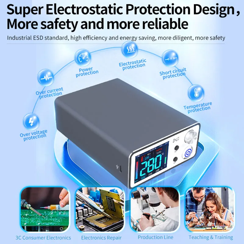 Aixun T3A T3B Intelligens Forrasztóállomás Elektromos Forrasztó Vas T12 ...
