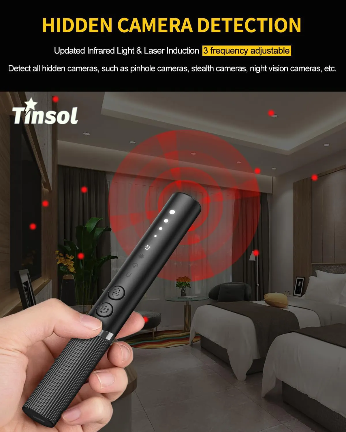 TINSOL Hidden Camera Detector GPS Tracking Device Recording Listening ...