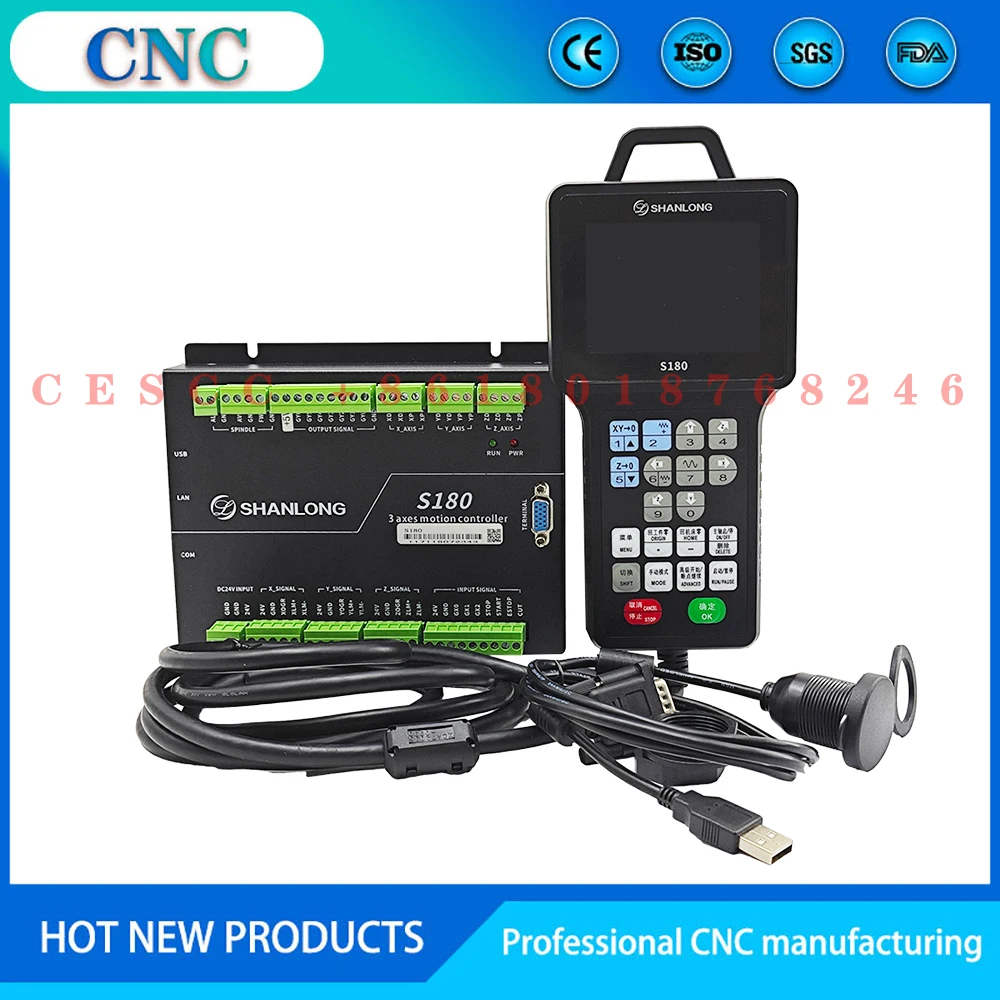 CNC-handheld-controller-Shanlong-S180-3-axis-linkage-motion-control-system-color-display-offline ...