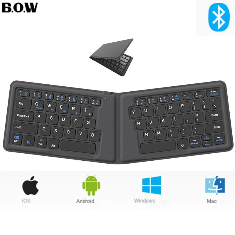BOW-Foldable-Wireless-Keyboard-Mini-Bluetooth-compati-Rechargeable ...