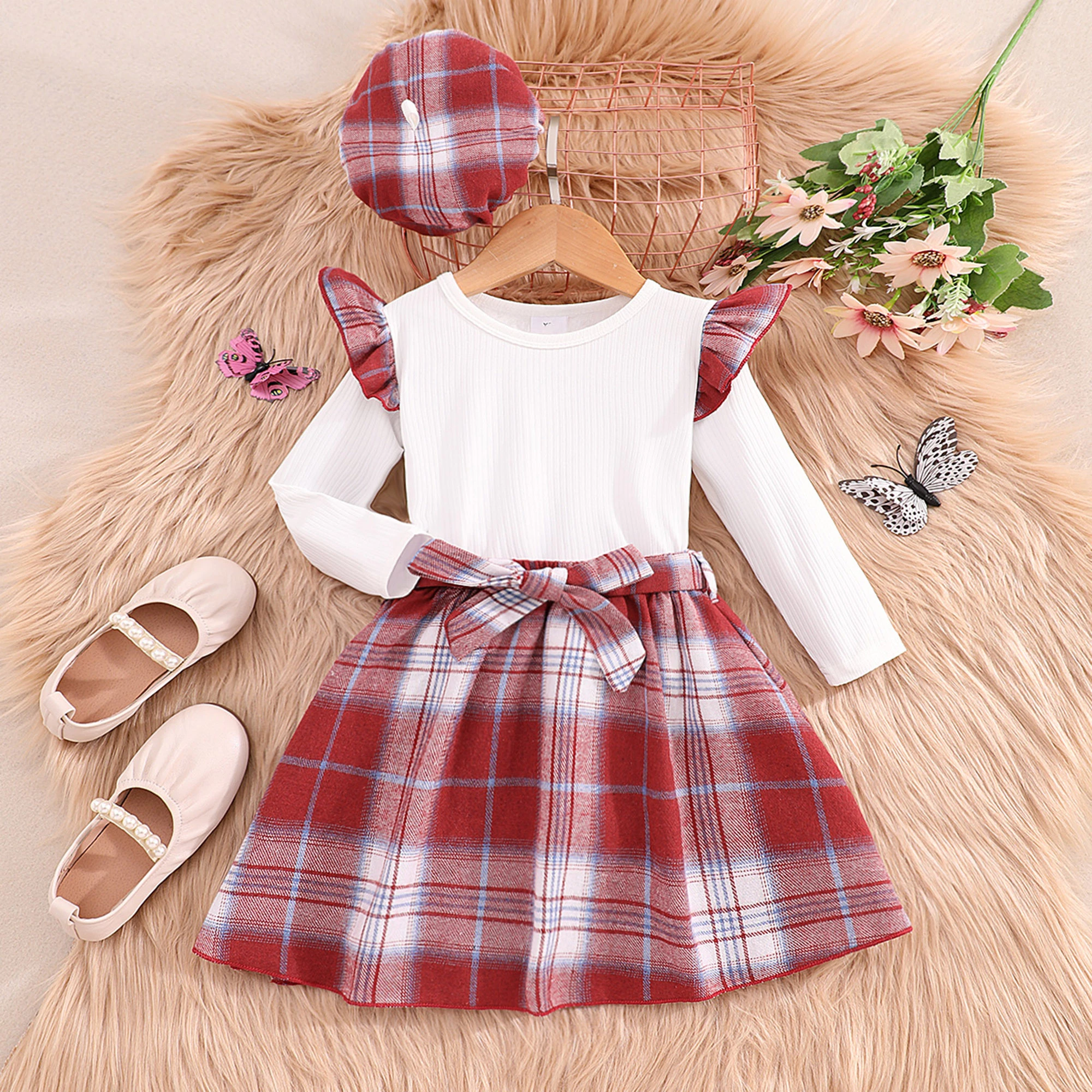 2024-Kids-Girls-Dress-Set-Clothing-2-Pcs-Suit-Children-Dress-Autumn ...