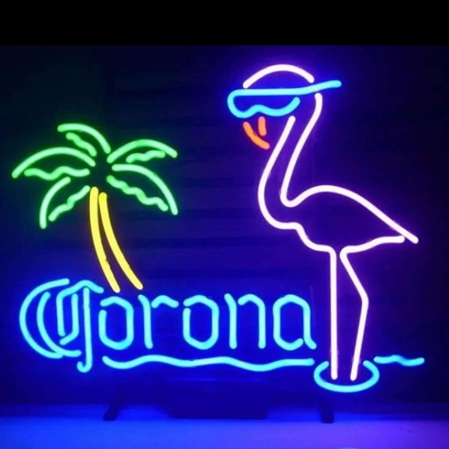 Neon-Sign-Coron-Extra-Pink-Flamingo-neon-Light-Sign-Handcrafted-Real ...