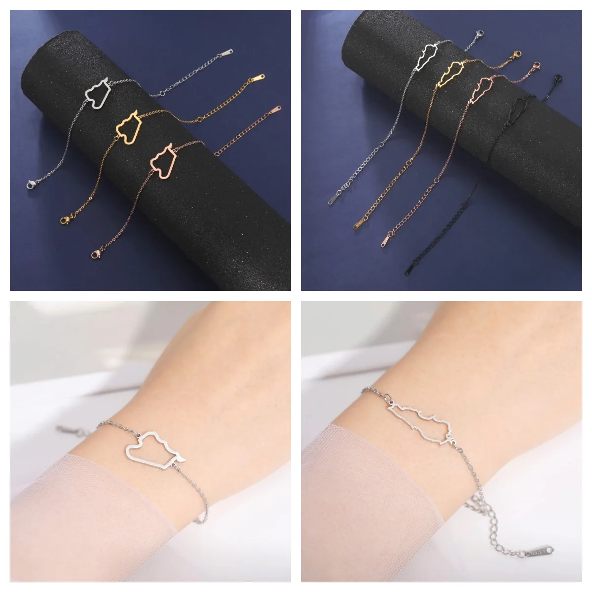 Vassago-Women-s-Stainless-Steel-Bracelet-Syria-Lebanon-Map-Jewelry ...