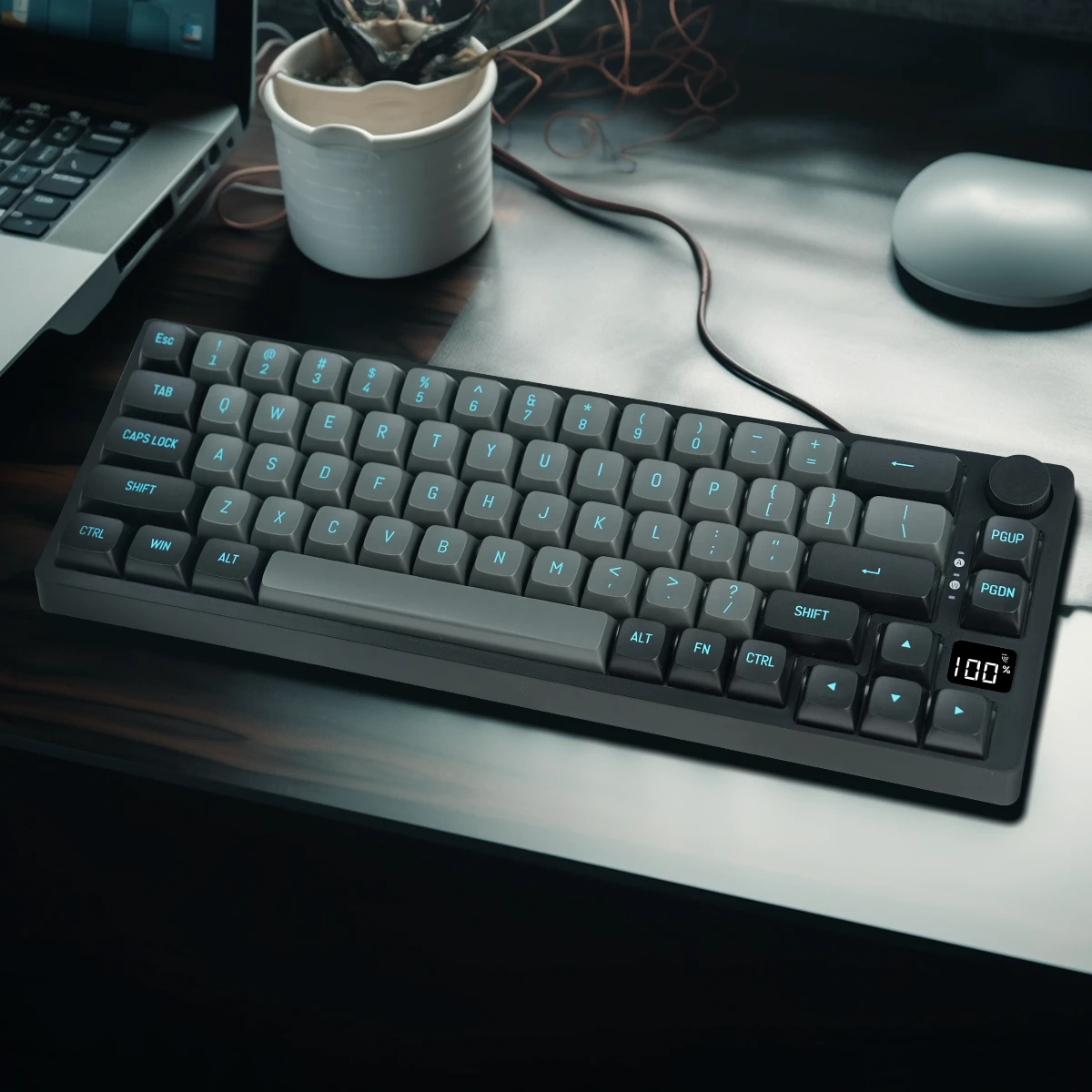 MATHEW TECH-Mini Teclado Mecânico Gaming com Display de Botão, Teclas ...