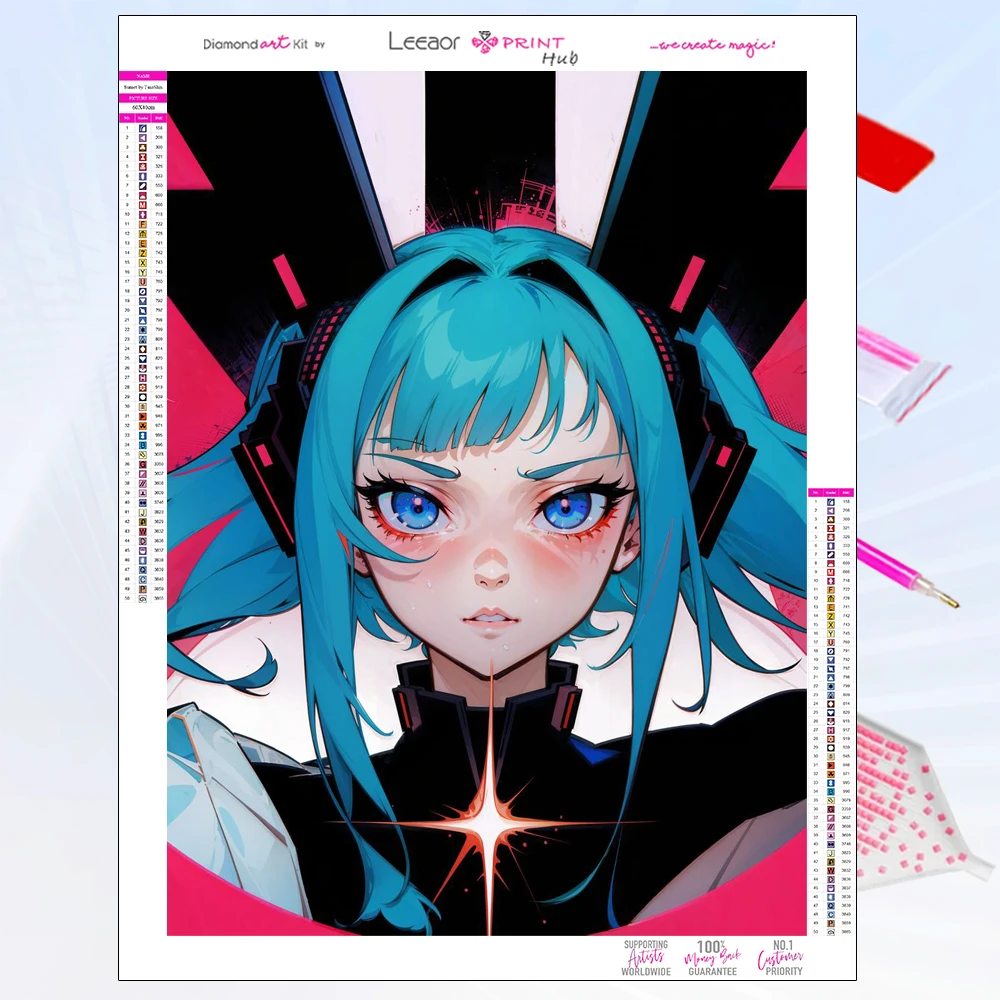 5D-Diy-Anime-Art-Diamond-Painting-Manga-Girl-Tech-Warrior-Full ...