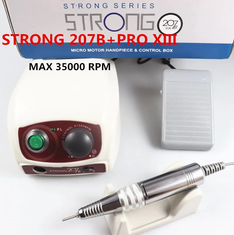 Strong 207B PRO XIII Nail Drill 65W 35000 Machine Cutters Manicure ...