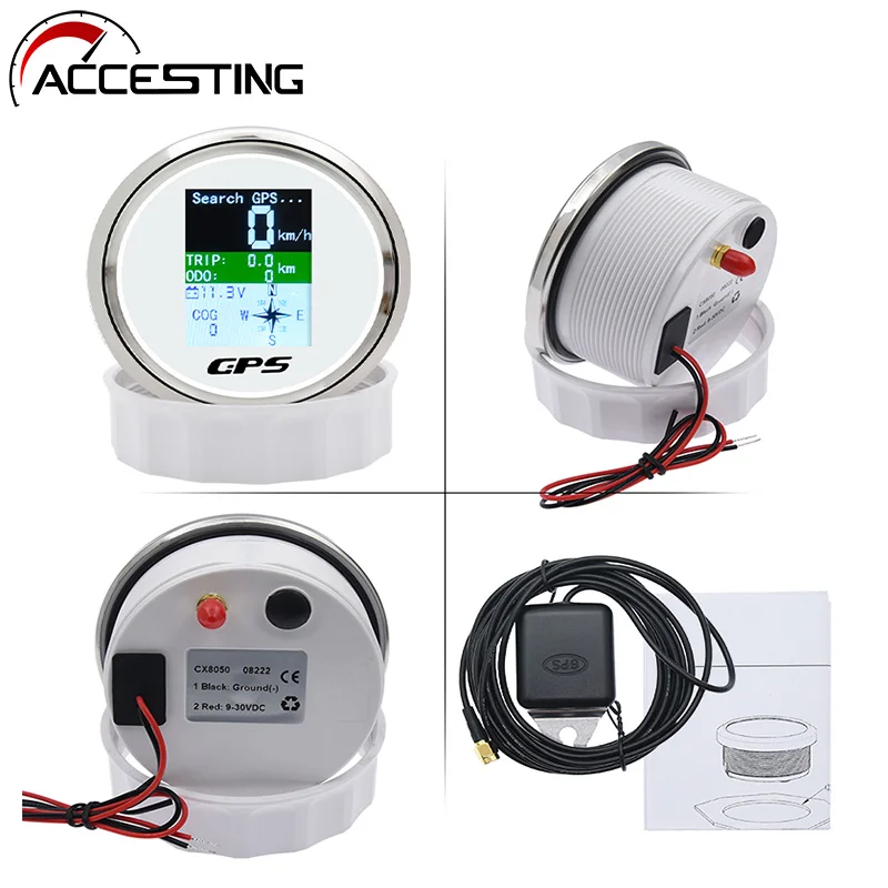 85mm Digital GPS Speedometer Gauge MPH Knots Km/h Adjusted Speed Gauge ...