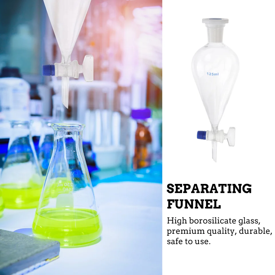 Plastic Lab Funnel 1000ml Plastic Separatory Funnel - Pear-Shaped Lab ...