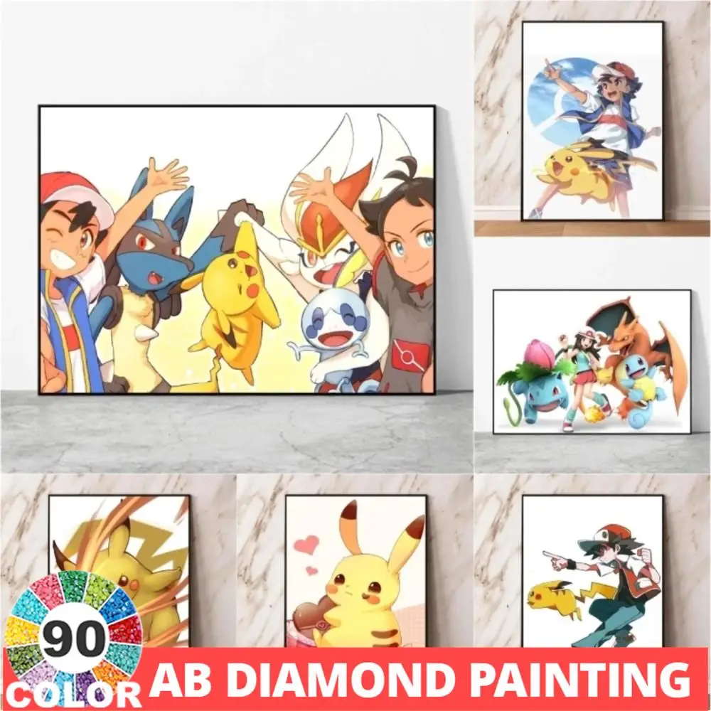 AB-90-Color-Diamond-Painting-Mosaic-Ash-Ketchum-Pikachu-Charizard-Elf ...
