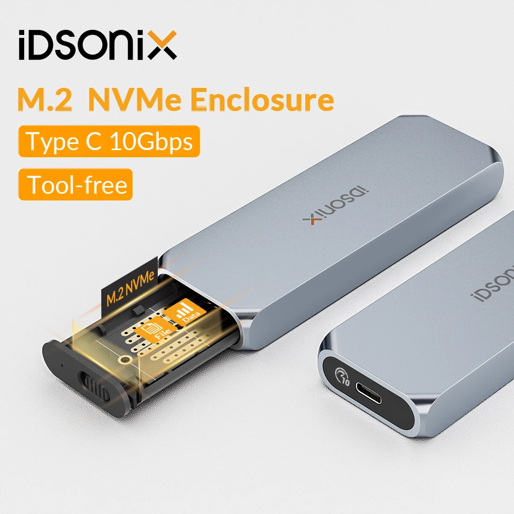Idsonix Nvme M2 Enclosure M.2 Nvme Ssd Case Dual Nvme Sata To Usb 3.1 ...
