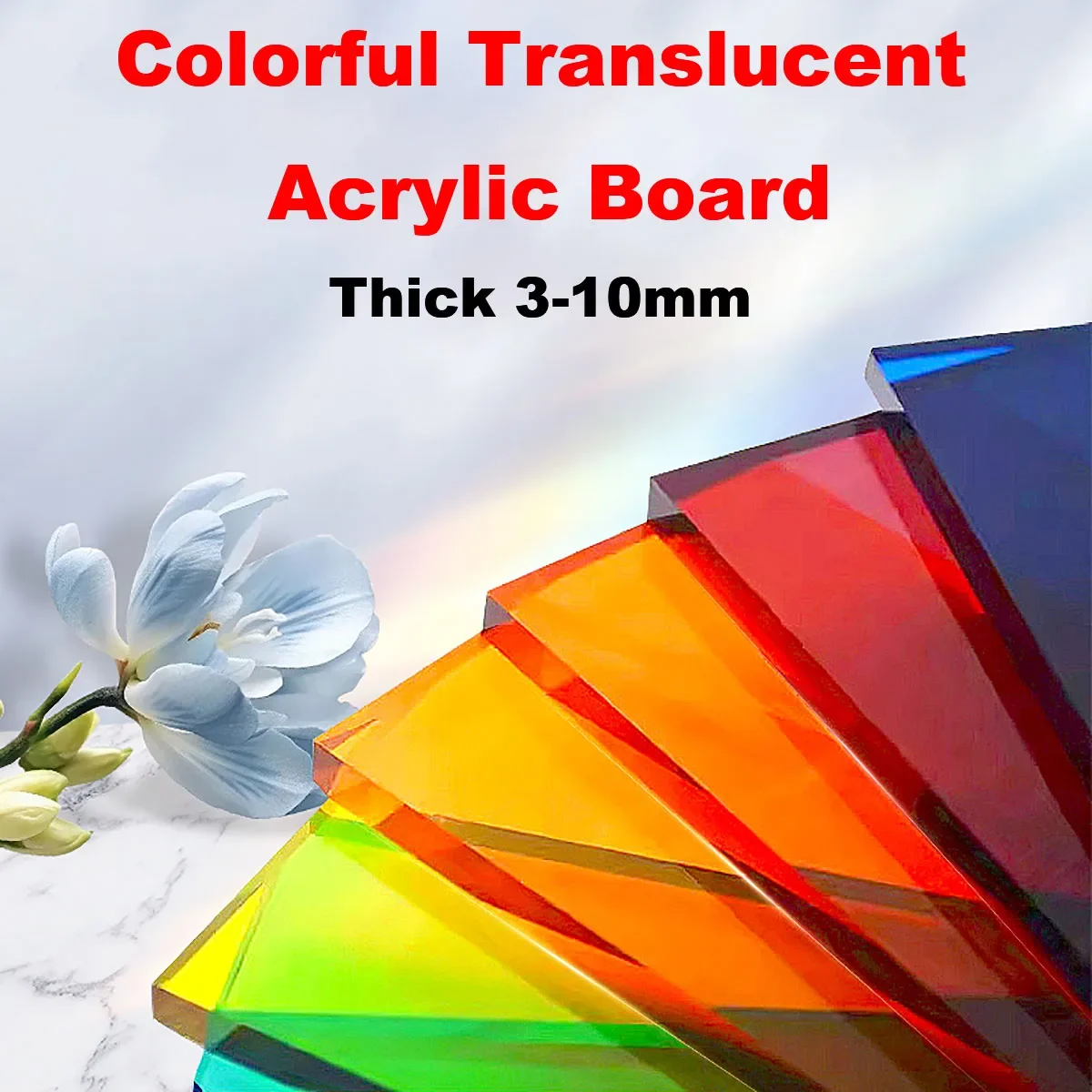 Thick 3-10mm Colorful Translucent Acrylic Board Decoration DIY ...