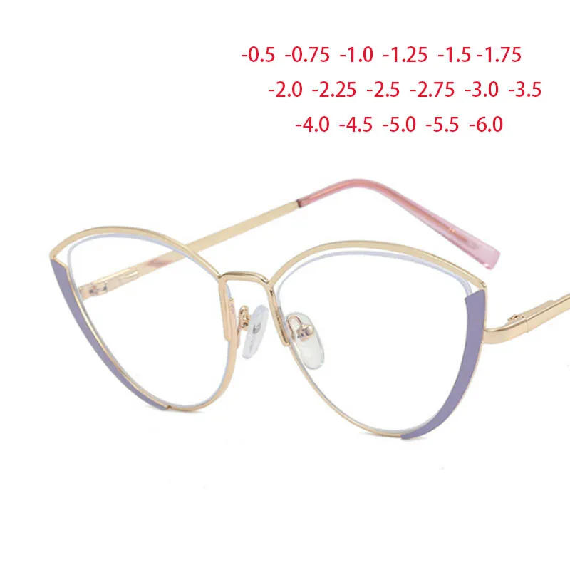 Triangular Cat Eyes Cutout Frame Clear Lens Glasses Oval Simple Myopia ...