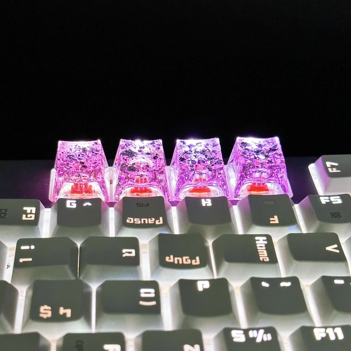 kk-Cokio-personalizada-Drip-Ice-Key-Cap-folha-de-ouro-transparente ...