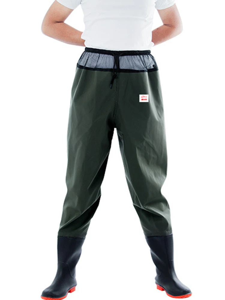 Waterproof-Fishing-Waist-Length-Water-Pants-Anti-Slip-Boots-Beach ...