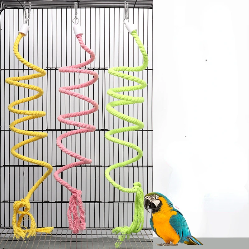 Decorative Practical Parrot Bird Toys Chewing Climbing Swing Rope Toy ...