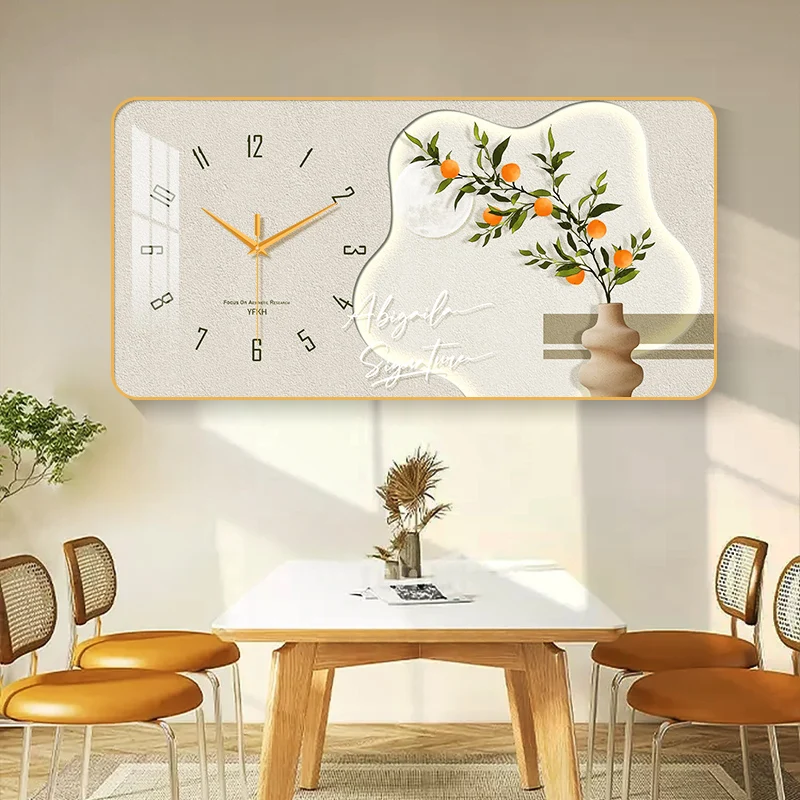 Gold Aluminum Alloy Framed Large Size Wall Clock,Muted Quartz Wall ...