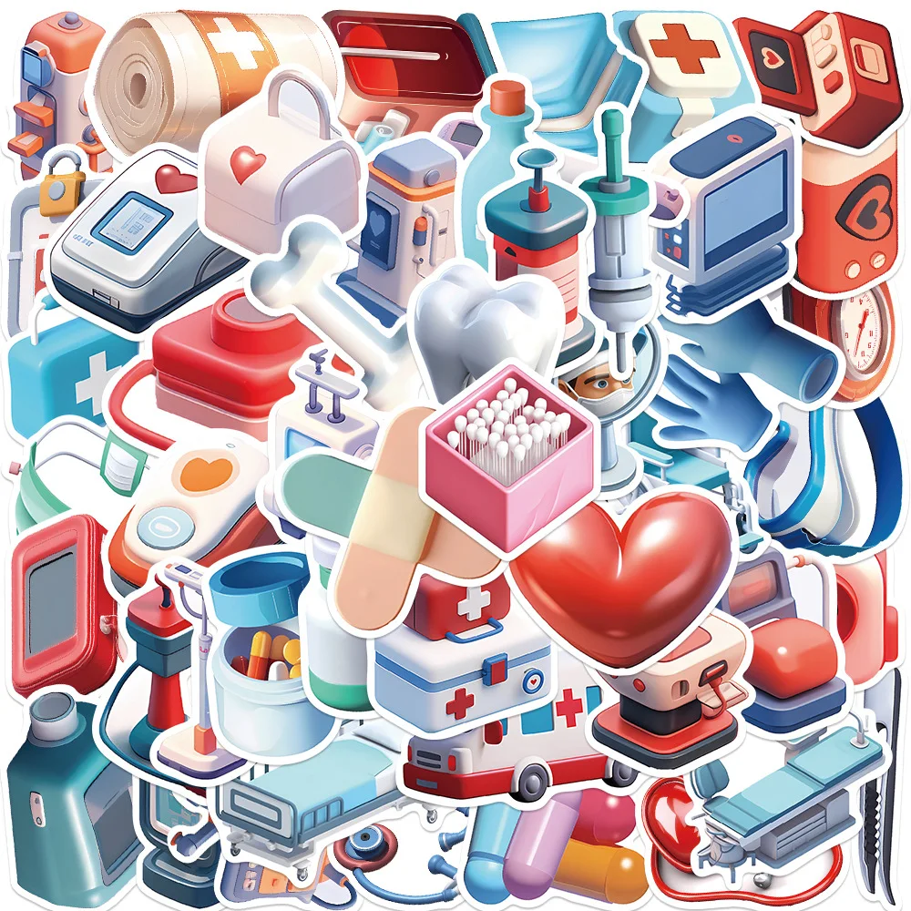 10-30-50PCS-Cartoon-3D-Medical-Devices-Stickers-For-Notebook-Laptop ...