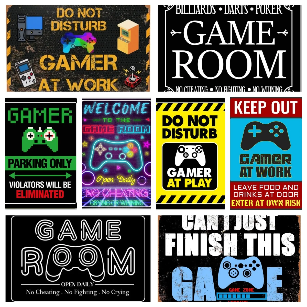 Funny-Game-Room-Decor-Metal-Signs-Do-Not-Disturb-Gamer-at-Work-Gift-for ...