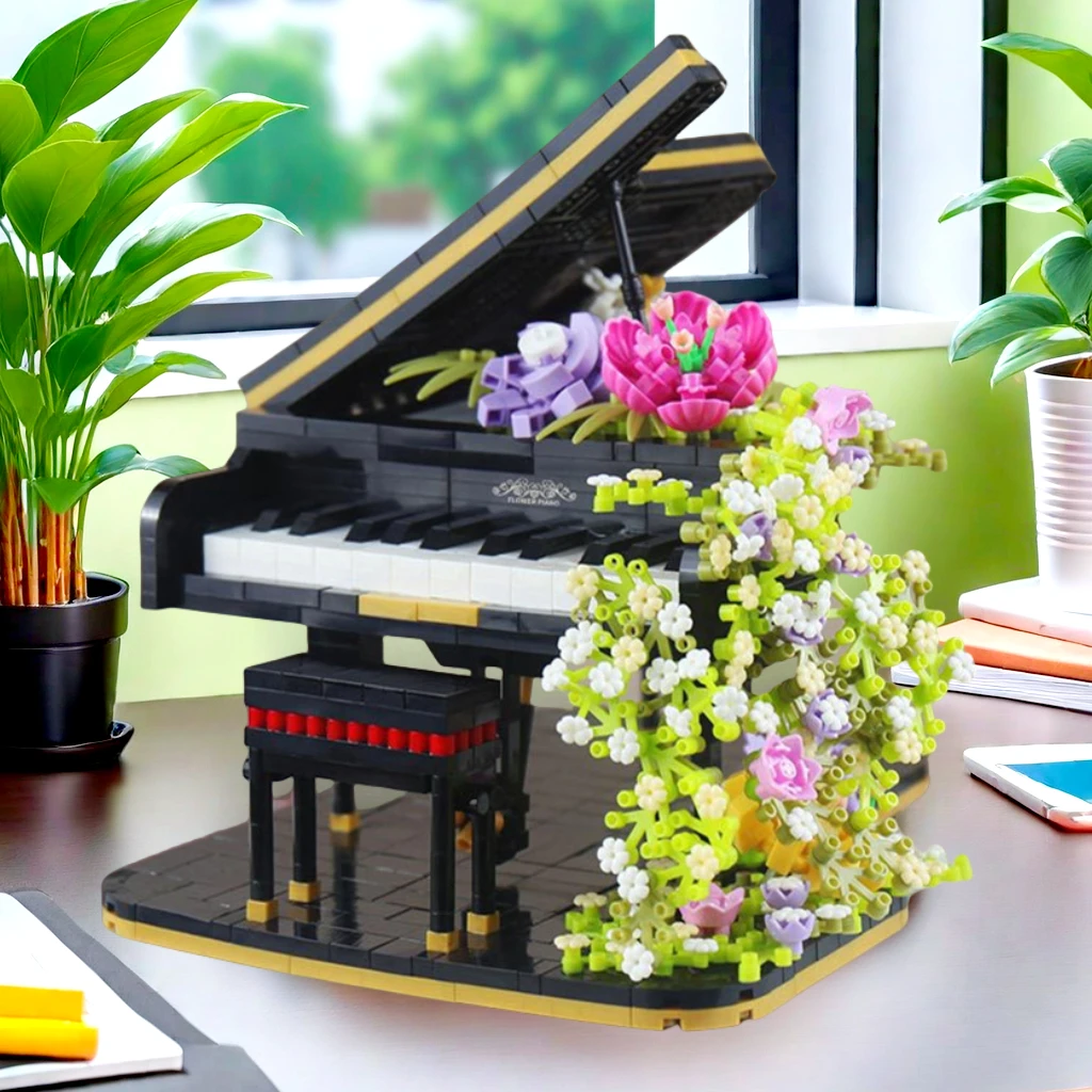 Dreamy-Flower-Themed-Piano-Violin-Building-Block-Set-Educational ...