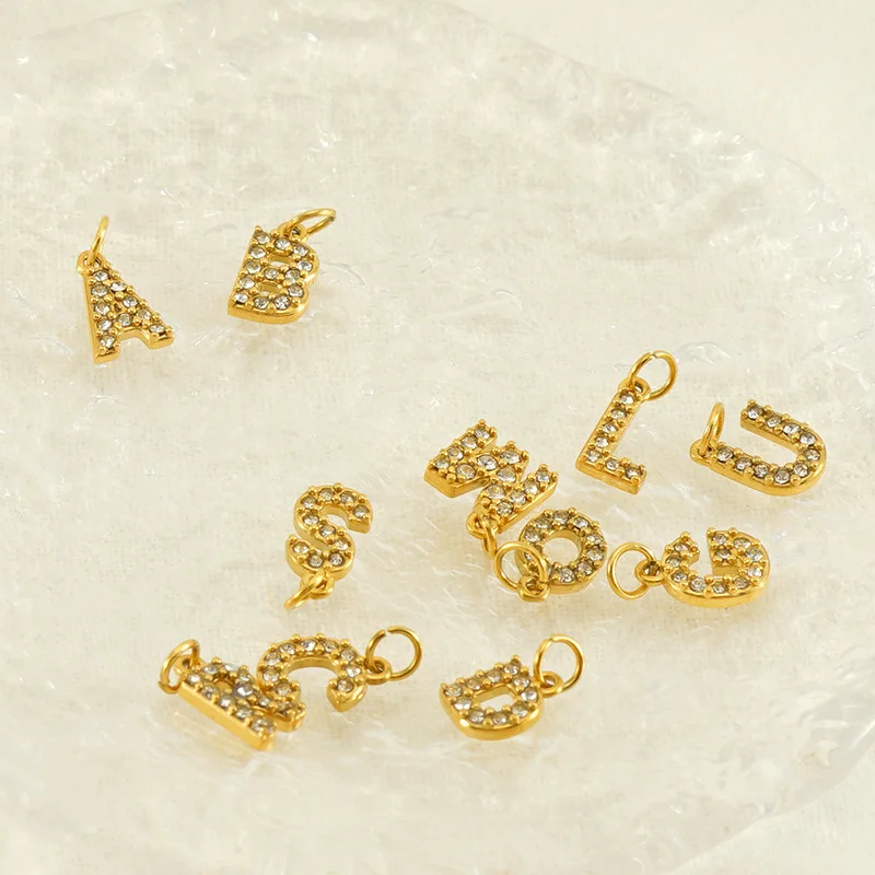 Fshion-Popular-Zircon-Heart-Symbol-Number-Charms-Stainless-Steel-18K ...