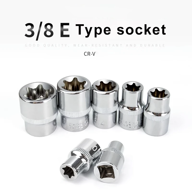 1PCS 3/8" Drive Torx Star Socket Set Femal E Type Socket Wrench Head E8 E10 E11 E12 E14 E16 E18 ...