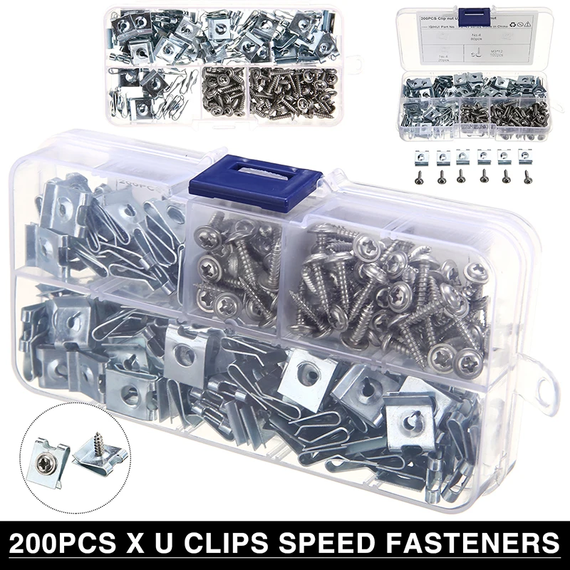 200Pcs-set-Motorcycle-Car-Speed-Clip-Fastener-Assorted-Kit-304 ...