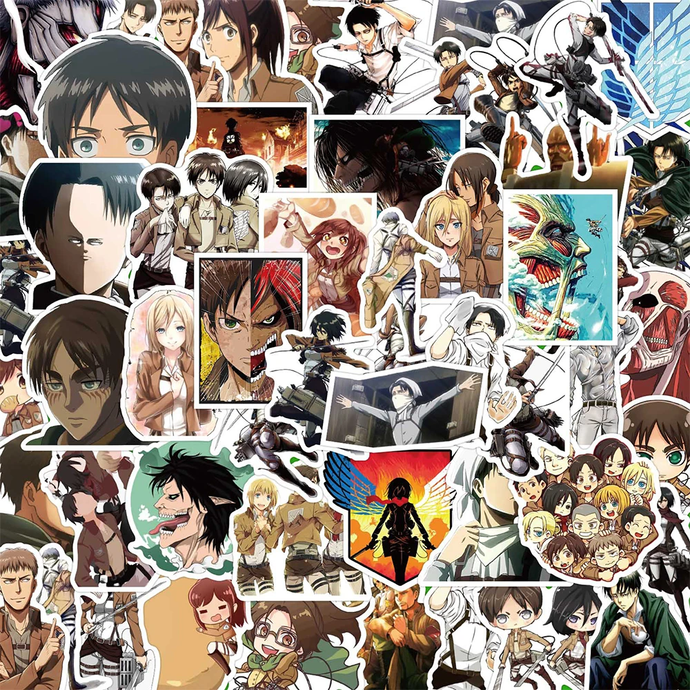 10-30-50-100pcs-Attack-on-Titan-Cartoon-Stickers-Cool-Eren-Jaeger-Anime ...