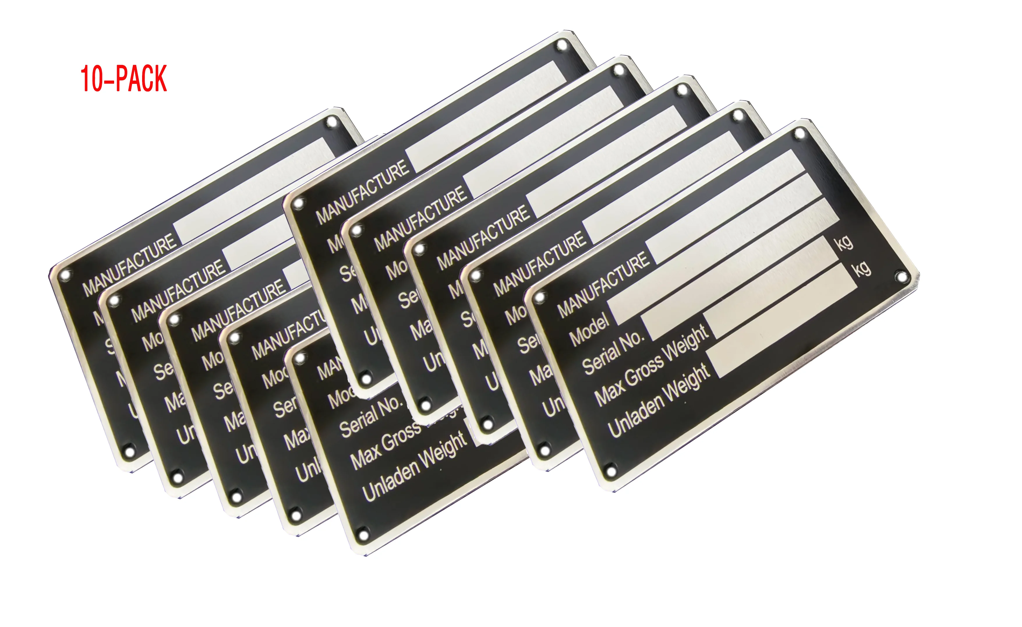 10-PACK-VEHICLE-TRUCK-BOAT-Trailer-STAMPED-VIN-Weight-Chassis-Plate ...