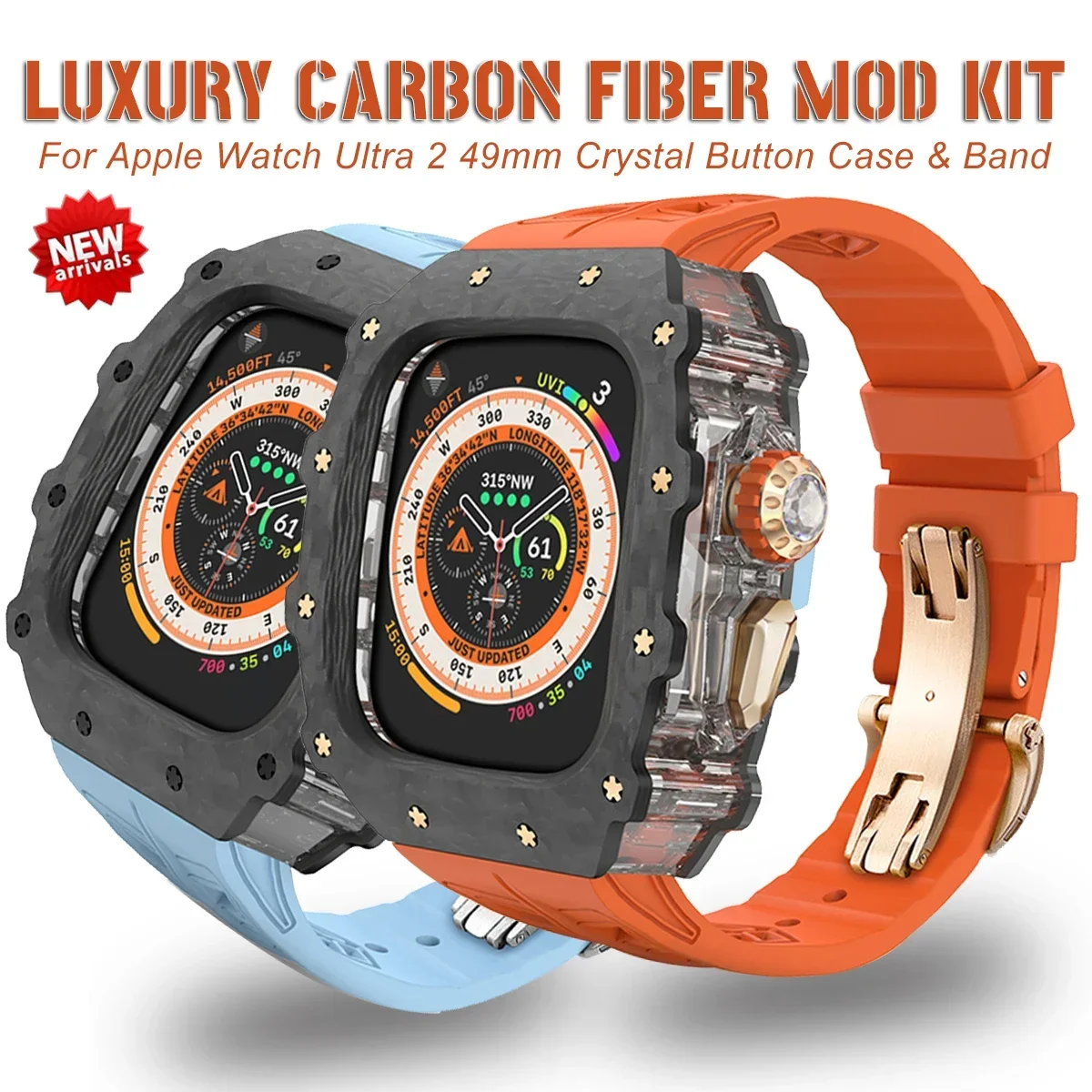 Luxury-Carbon-Fiber-Modification-Kit-For-Apple-Watch-Ultra-2-49mm ...