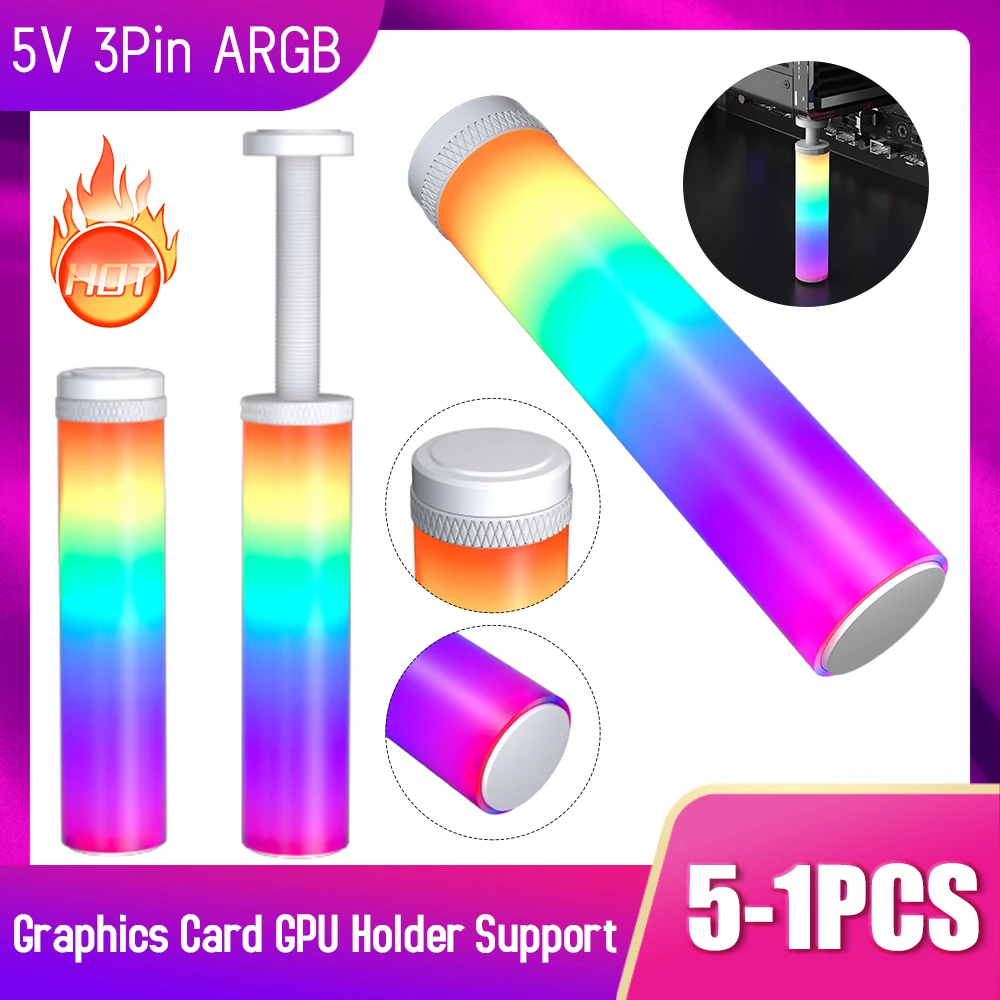 5V-3Pin-ARGB-Graphics-Card-GPU-Holder-Support-Adjustable-Telescopic ...