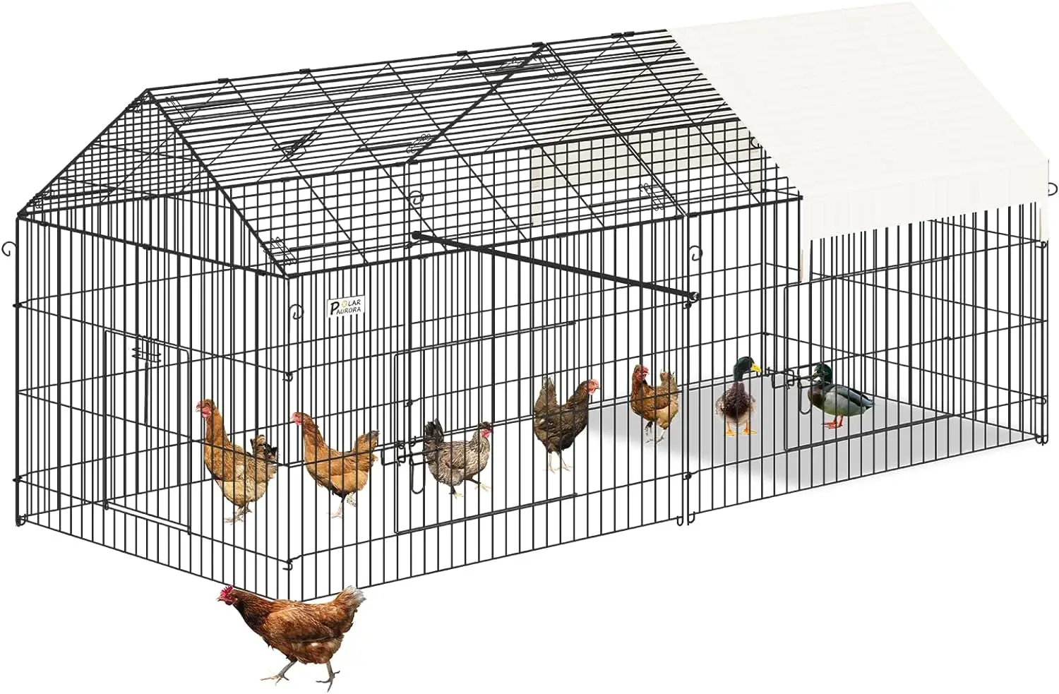Chicken-Coop-87-x41-Chicken-Run-Cage-for-Yard-with-Cover-Outside-Metal ...