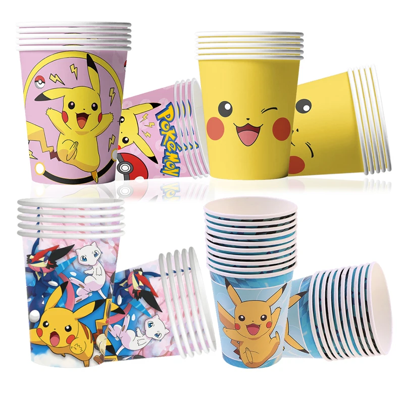 Vasos-de-papel-desechables-de-Pok-mon-vasos-de-Pikachu-de-9-onzas ...