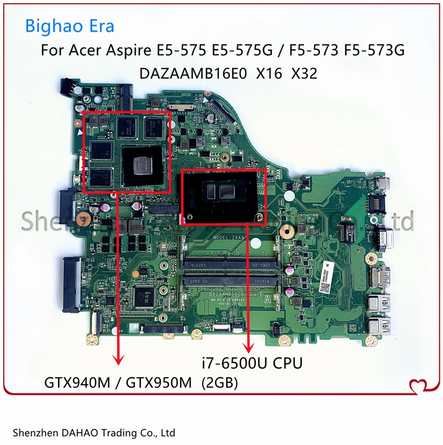 Dazaamb16e0 For Acer Aspire F5-573 F5-573g E5-575 E5-575g Laptop ...