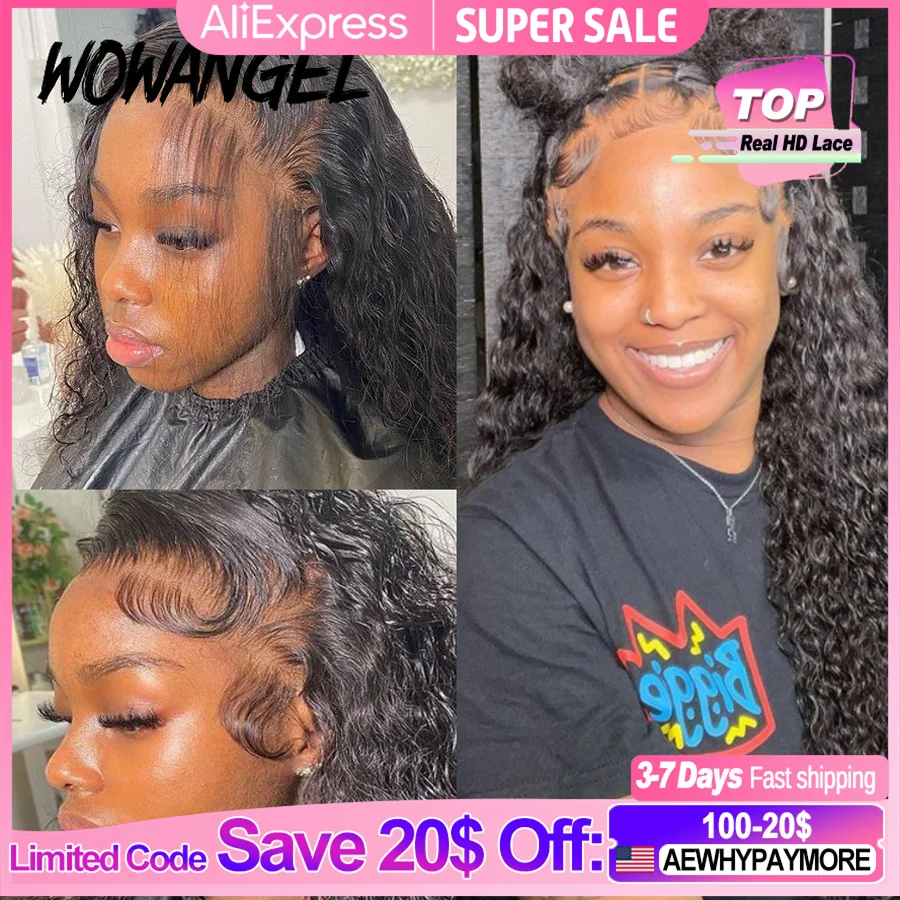 Wow Angel HD Lace Frontal Wigs 250% 13X6 Lace Front Wigs Water Wave HD ...