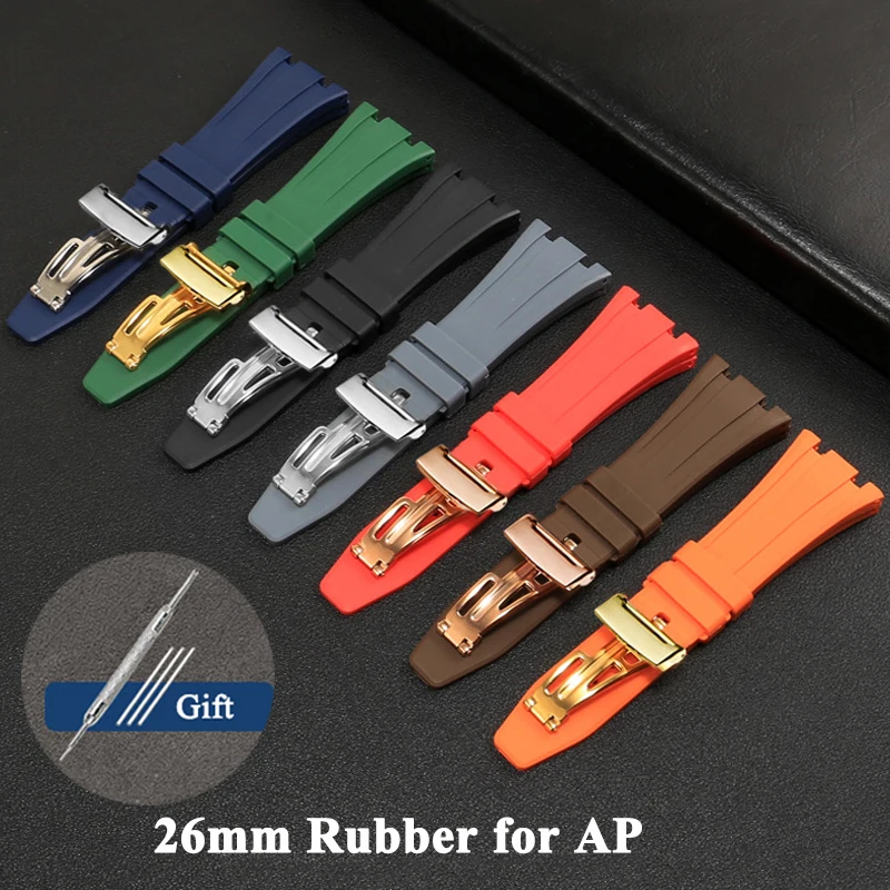 26mm-Rubber-Watch-Strap-for-Audemars-Piguet-Royal-Oak-15703-15400-for ...