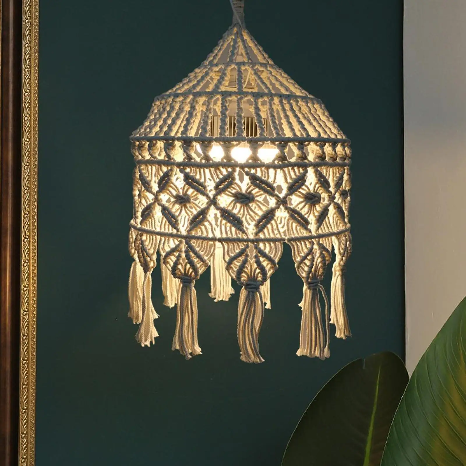 Boho-L-mpada-Sombra-para-Decora-es-de-Teto-Bohemian-Light-Macrame ...