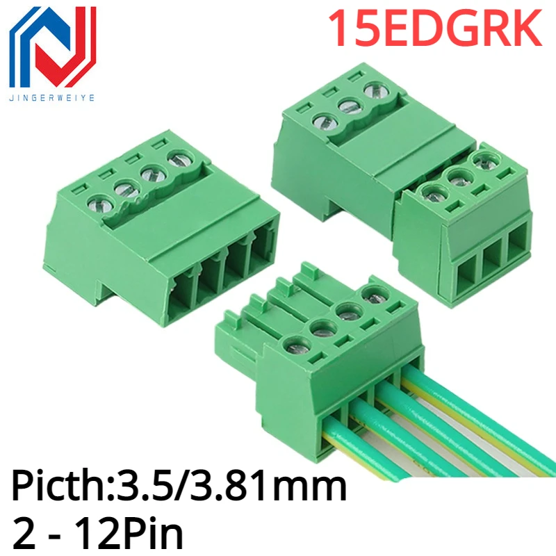 2sets-2EDG-Terminal-Block-3-5mm-3-81mm-Pitch-Aerial-Butt-Type-15EDGRK-3 ...