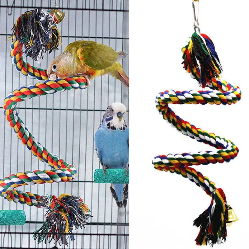 Bird-Toys-Parrot-Climbing-Rope-Birdcage-Suspension-Pole-Cotton-Rope ...