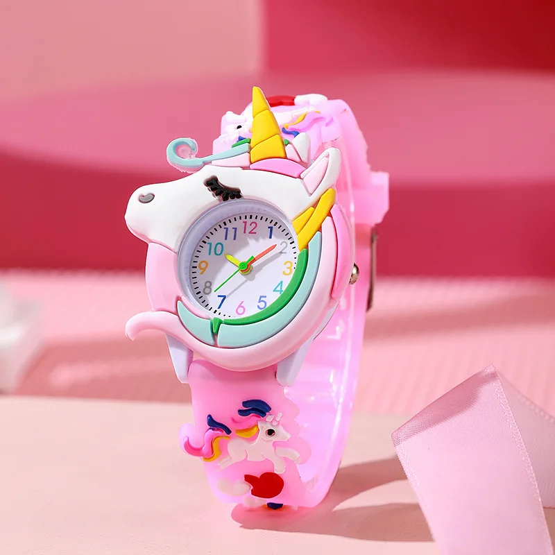 New-Fashion-3D-Casual-Cartoon-Children-Silicone-Watch-Love-Unicorn ...