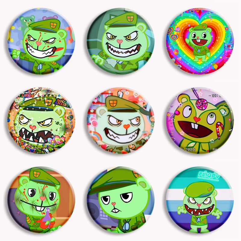 Happy-Tree-Friends-Soft-Button-Pin-Desenhos-Animados-Flakey-Flippy ...